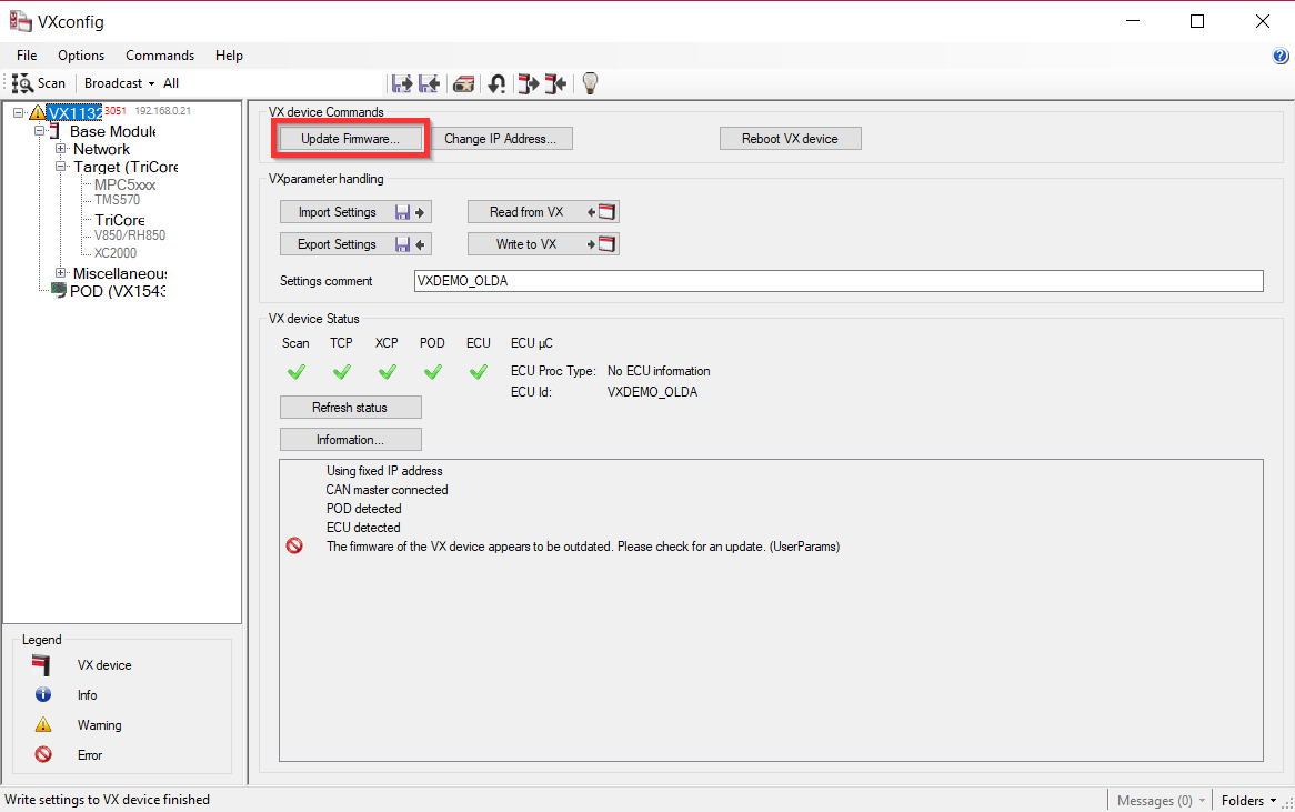 - Update of the VX Module Firmware - Knowledge Portal