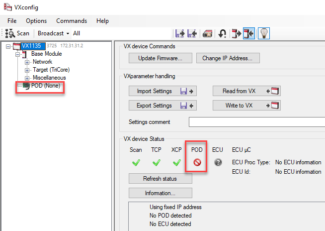 - VX1000 serial POD not detected - Knowledge Portal